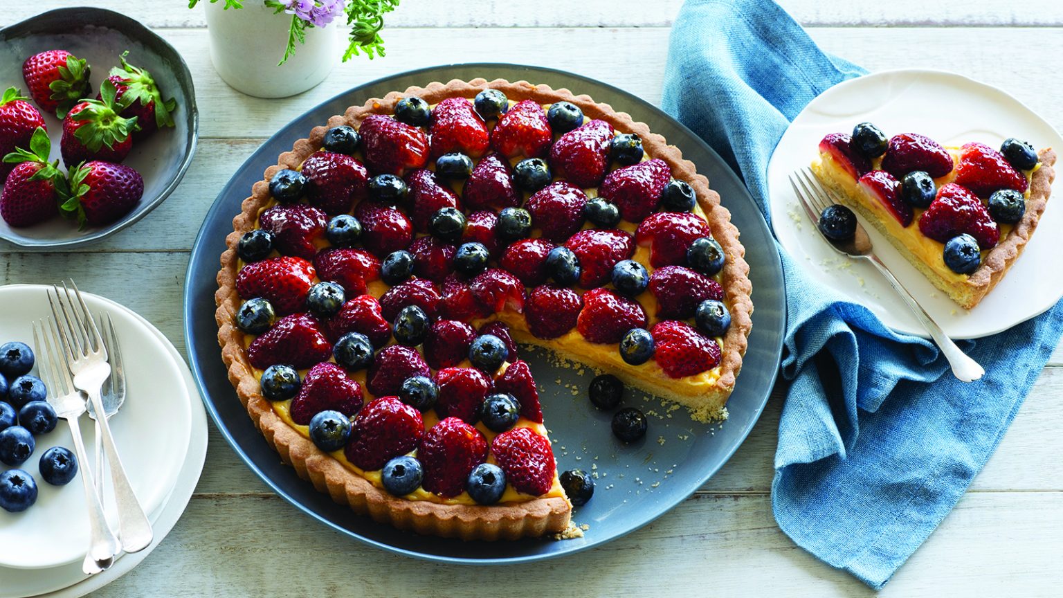 Glazed Strawberry & Blueberry Flan | The Neff Kitchen