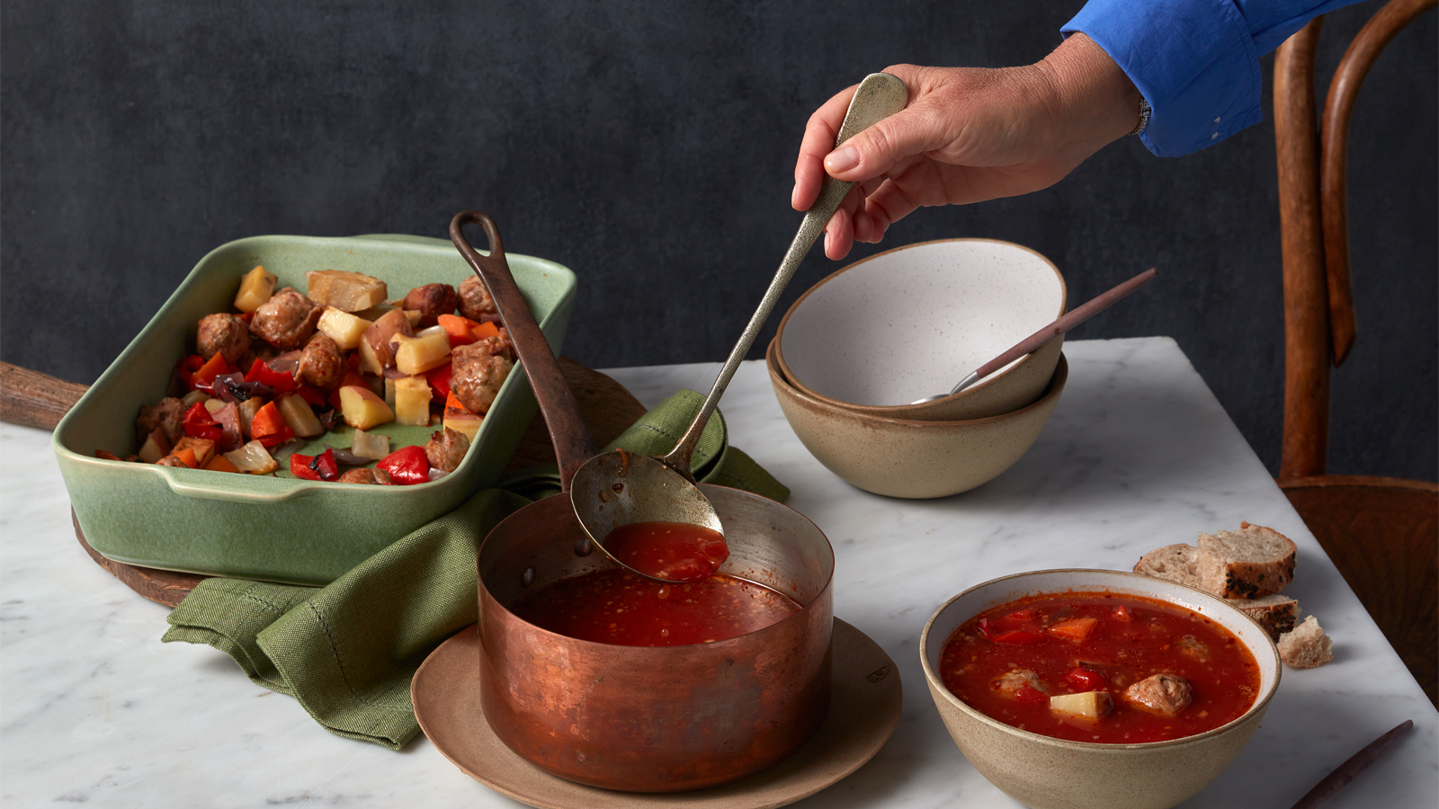 Roasted pork and fennel meatball soup | The Neff Kitchen