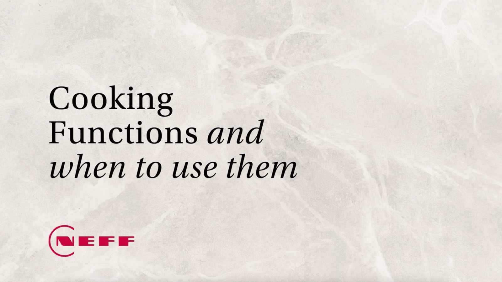 NEFF Cooking Functions and when to use them | The Neff Kitchen